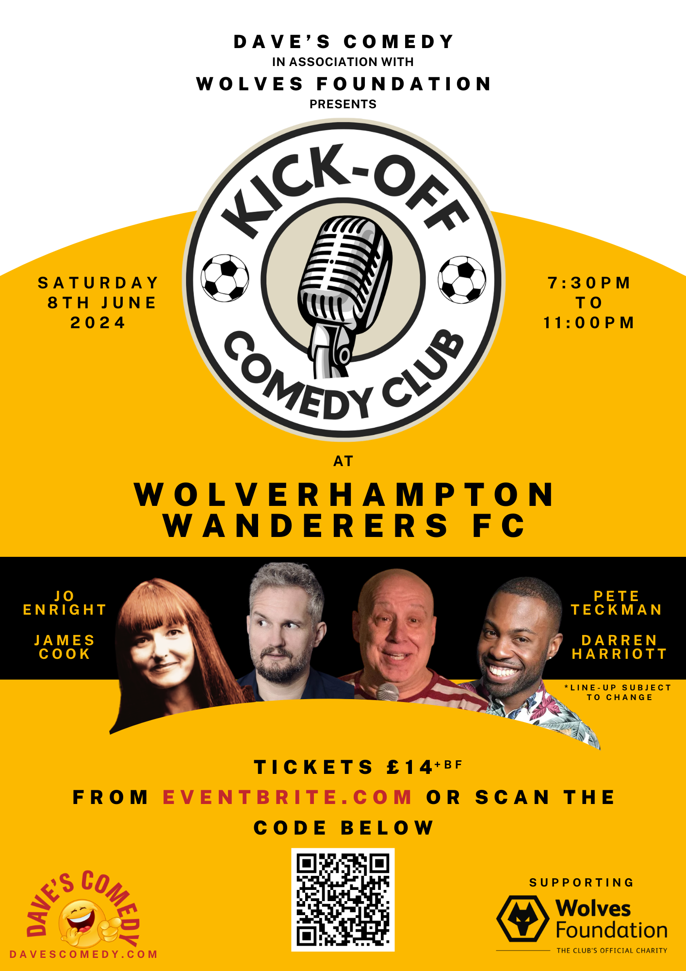 Kick-Off Comedy Night at Wolves FC - Wolves Molineux Stadium