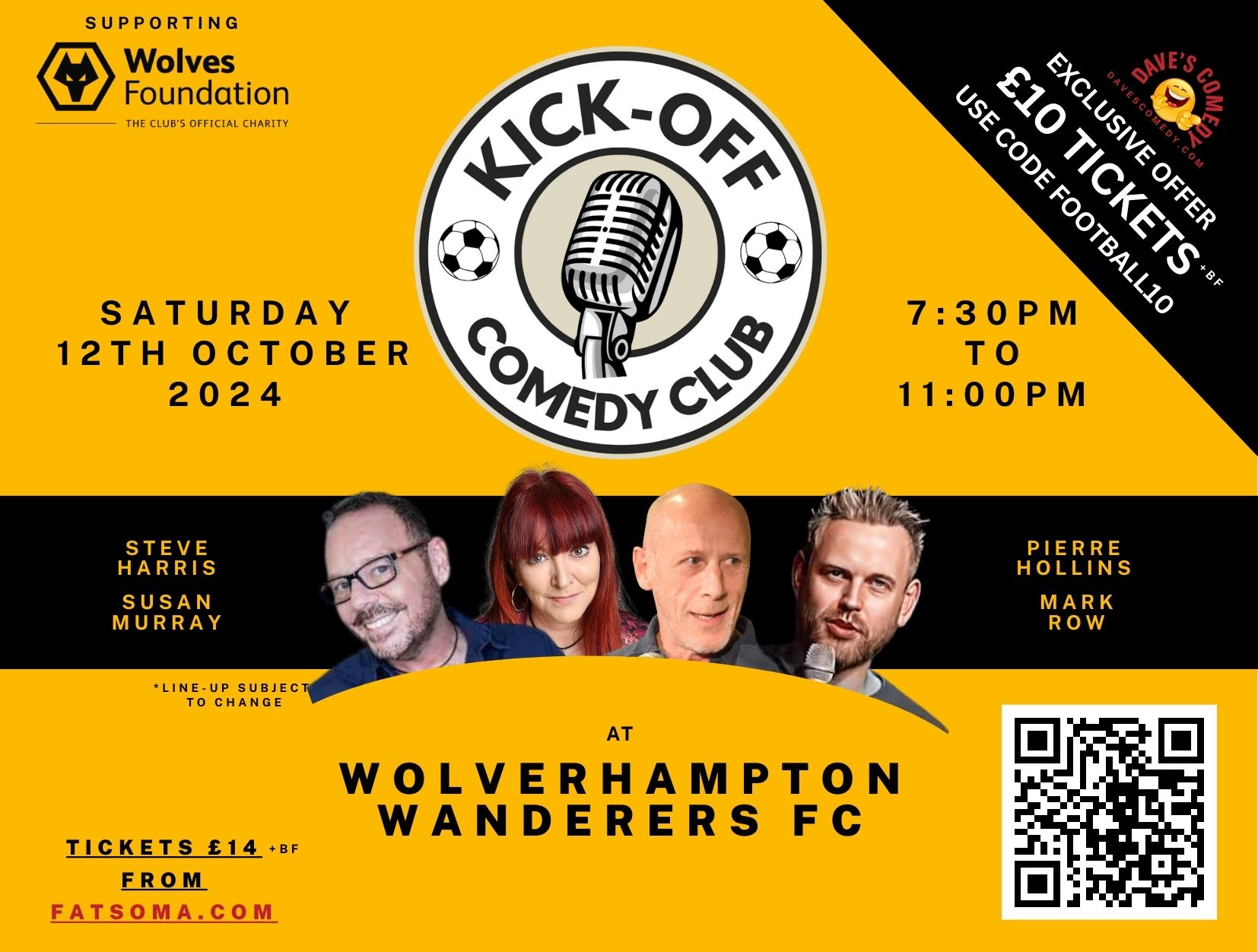 Kick-Off Comedy Night at Wolves FC - Wolves Molineux Stadium